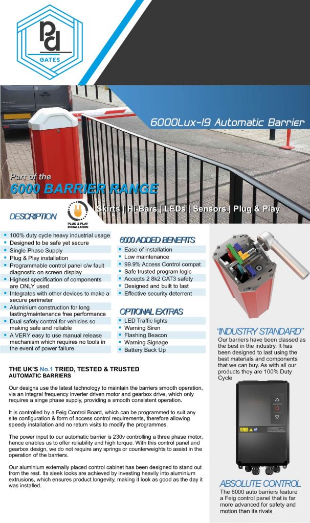 6000LUX19 Barrier - PD Gates